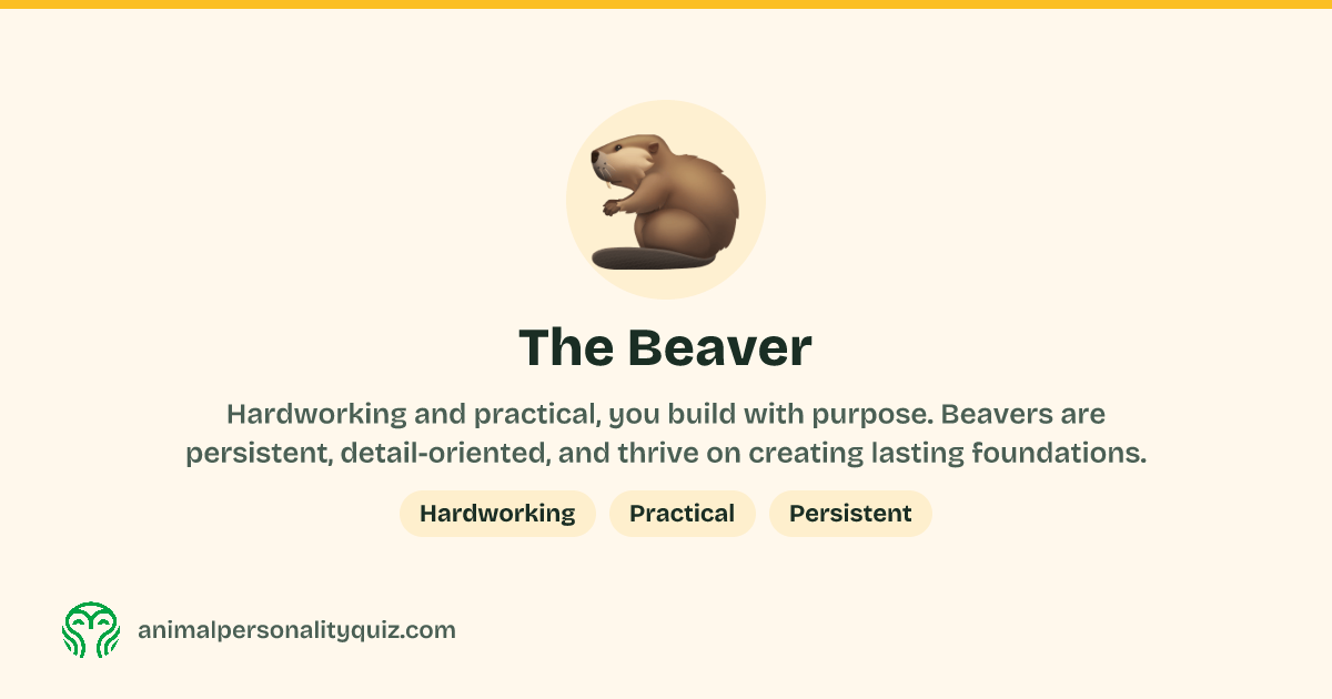 The Beaver Personality Type - Complete Guide | Animal Personality Quiz