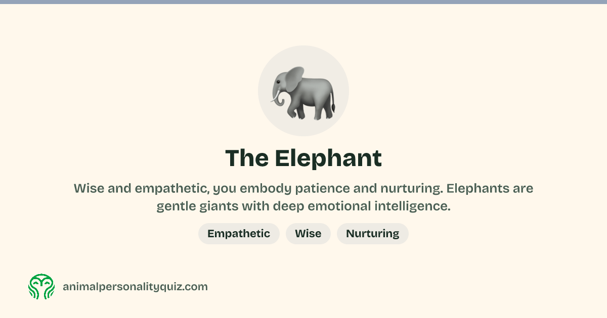 The Elephant Personality Type - Complete Guide | Animal Personality Quiz