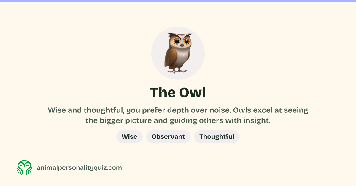 The Owl Personality Type - Complete Guide | Animal Personality Quiz