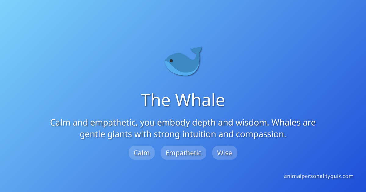 The Whale Personality Type - Complete Guide | Animal Personality Quiz
